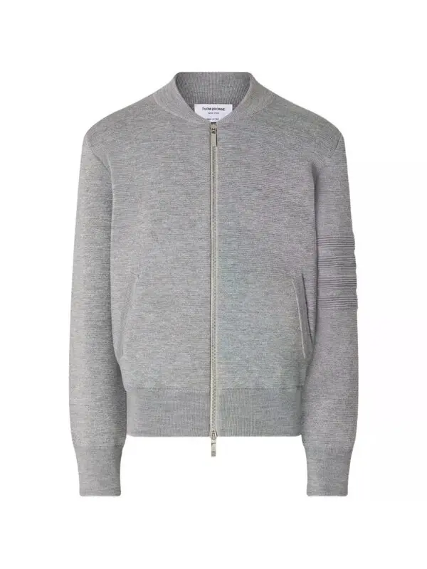 Thom Browne Milano-stitch 4-bar Bomber Jacket - Grey