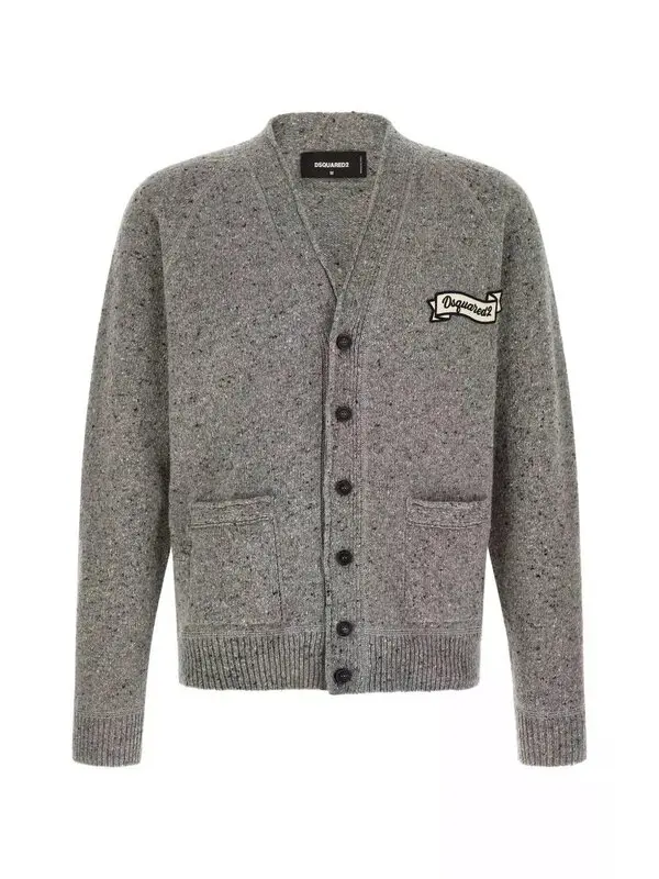 Dsquared2 Knitted V-neck Cardigan - Grey