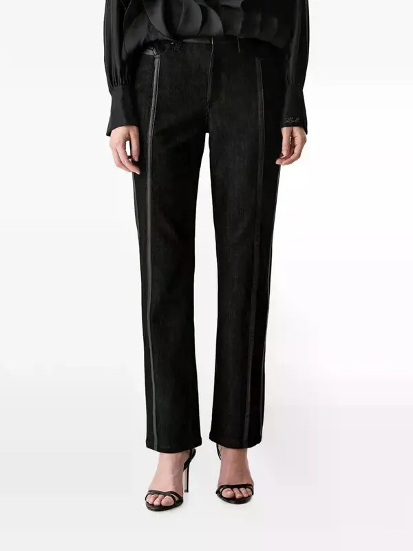 Karl Lagerfeld Stripe-detail Jeans - Black