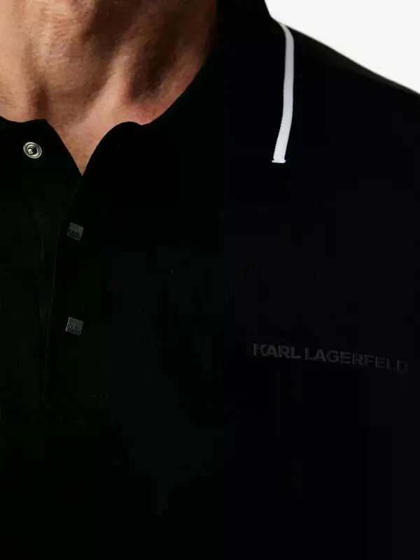 Karl Lagerfeld Logo-print Tipped Polo Shirt