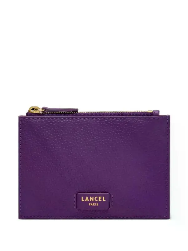 LANCEL L Ninon Grained-leather Card Holder - Purple
