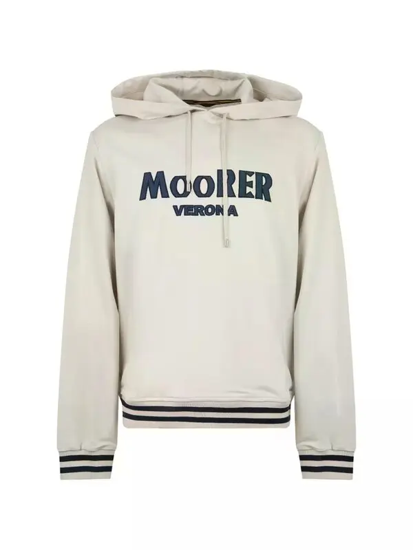 MOORER Striped Trim Hoodie