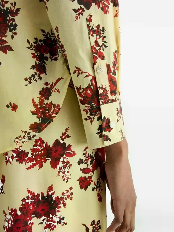 JIL SANDER Floral-print Cotton Muslin Shirt