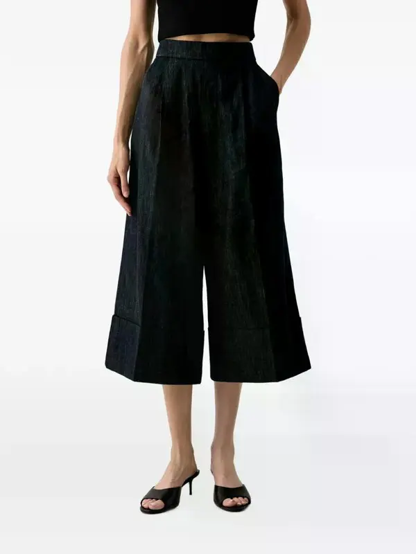BENETTON Turn-up Cropped Wide-leg Jeans