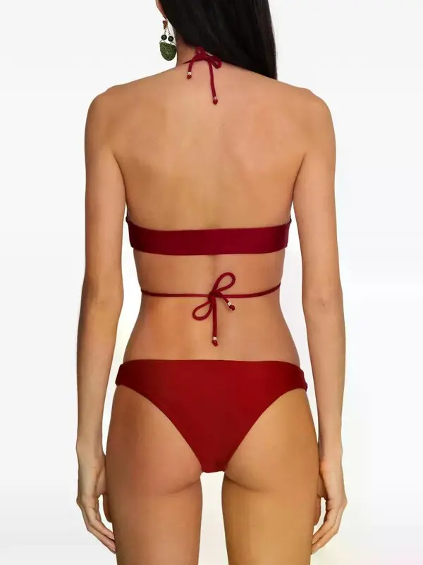 AMIR SLAMA X Tati Barbieri Lace-up Halterneck Bikini
