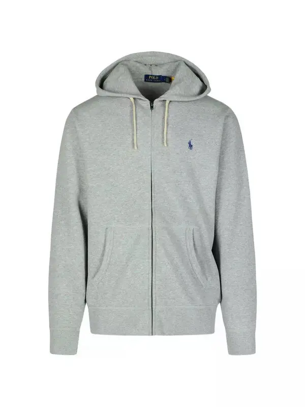 Polo Ralph Lauren Logo-embroidered Zip-up Hoodie - Grey