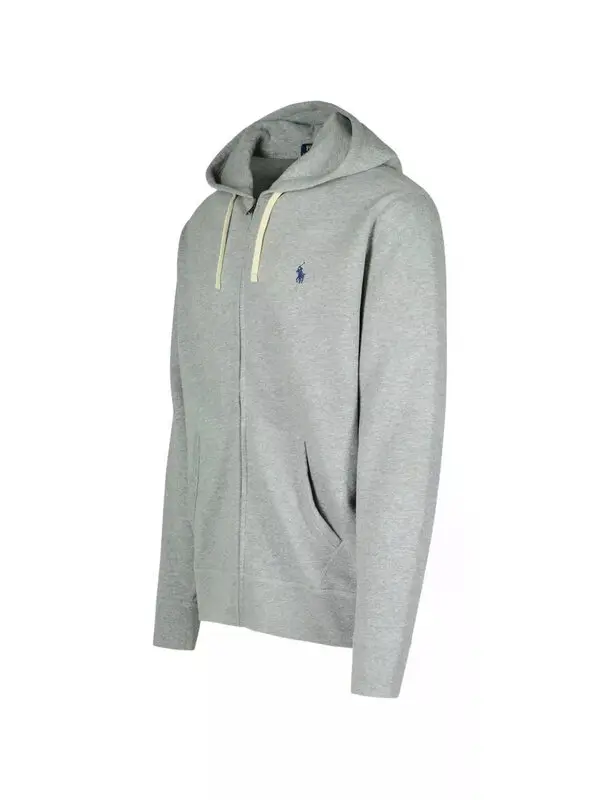 Polo Ralph Lauren Zip-up Hoodie With Embroidered Logo - Grey