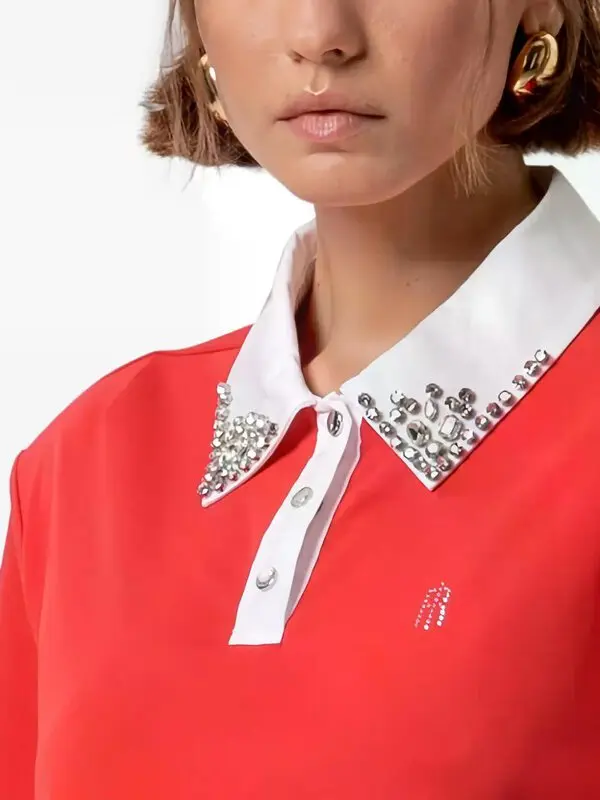 FRACOMINA Crystal-embellished Polo Shirt - Neutrals