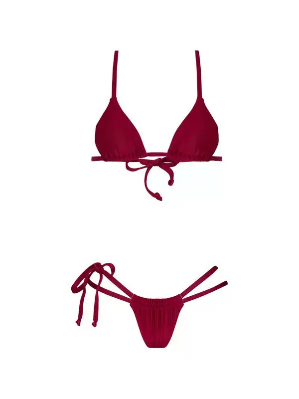AMIR SLAMA X Tati Barbieri Triangle-top Side-tie Bikini - Red