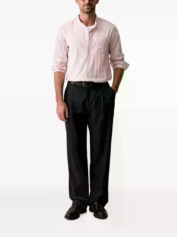 BENETTON Striped Band-collar Shirt