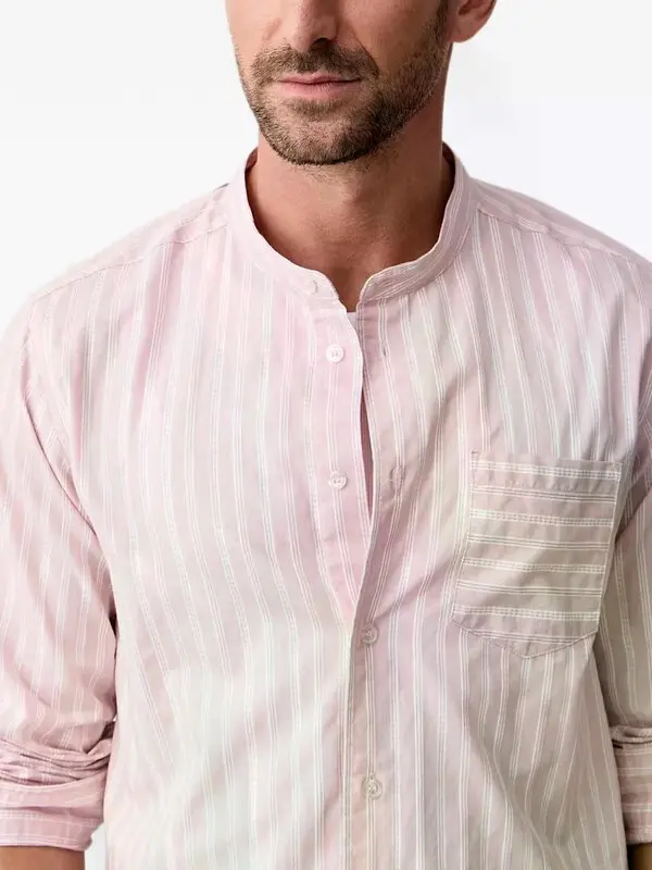 BENETTON Striped Band-collar Shirt