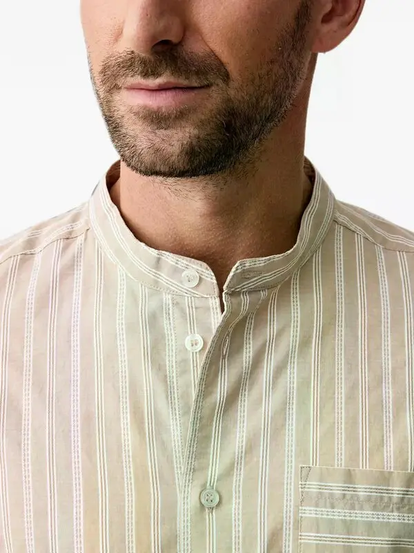 BENETTON Striped Band-collar Shirt