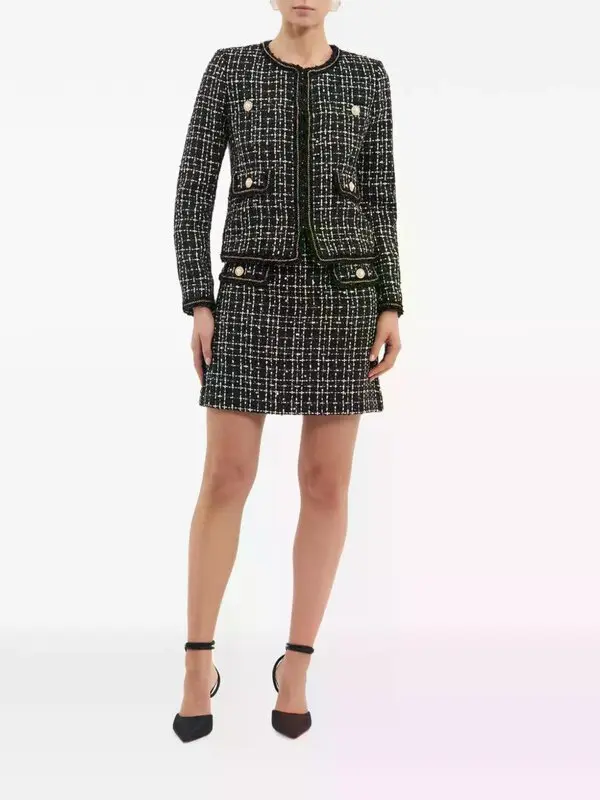 Rebecca Vallance Tweed Sequin Embellished Skirt