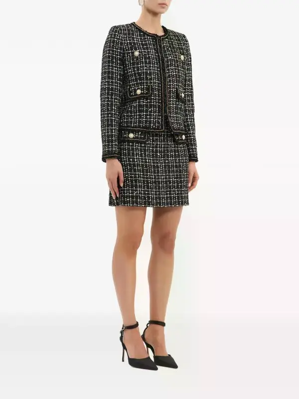 Rebecca Vallance Tweed Sequin Embellished Skirt