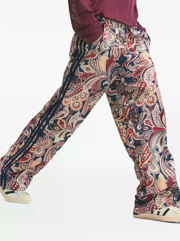 Adidas Paisley Print Wide Leg Track Pants - Blue