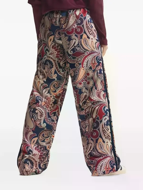 Adidas Paisley Print Wide Leg Track Pants - Blue