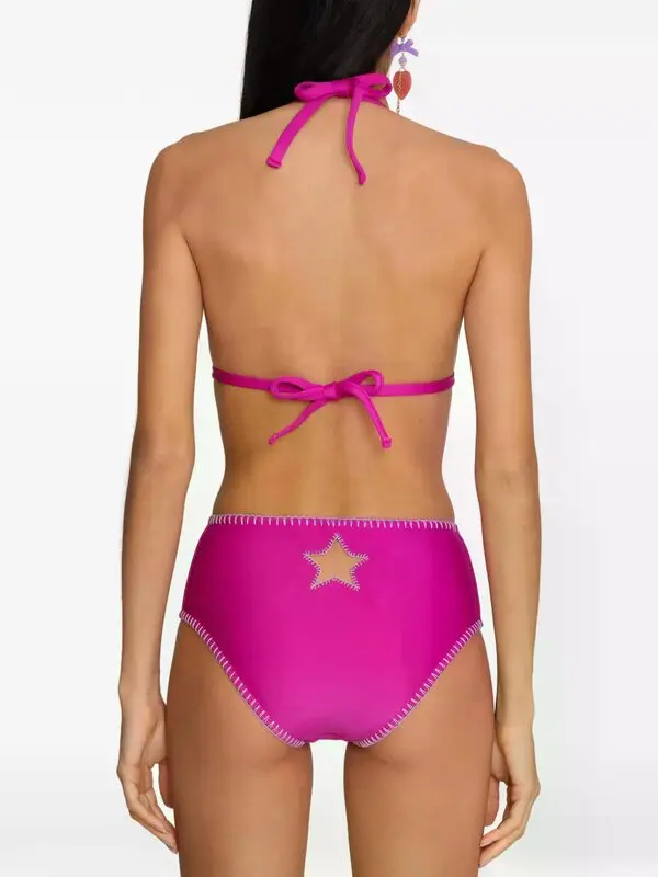 AMIR SLAMA X Tati Barbieri Blanket-stitched Star-cutout Bikini