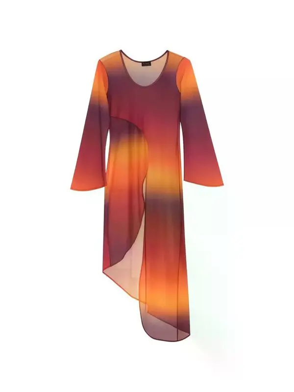 AMIR SLAMA X Tati Barbieri Ombré-effect Asymmetric Beach Cover-up - Orange