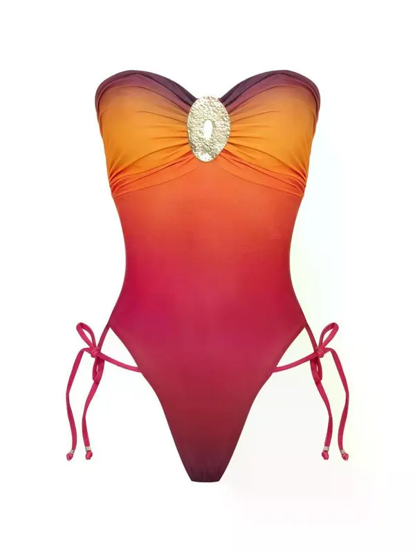 AMIR SLAMA X Tati Barbieri Gradient-effect Ring-detail Swimsuit