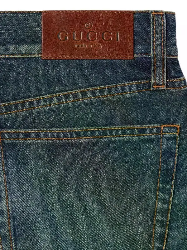 Gucci Horsebit Faded Jeans