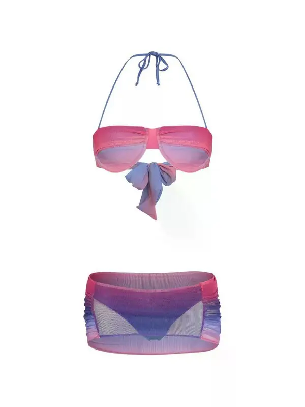 AMIR SLAMA X Tati Barbieri Gradient-effect Mesh-panel Bikini - Pink