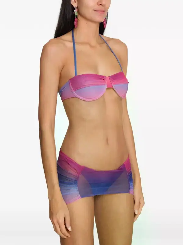 AMIR SLAMA X Tati Barbieri Gradient-effect Mesh-panel Bikini