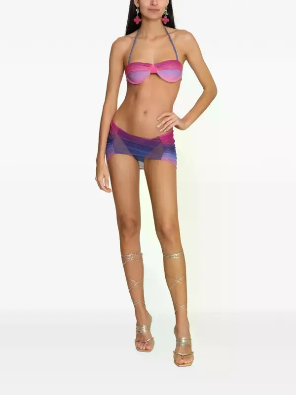 AMIR SLAMA X Tati Barbieri Gradient-effect Mesh-panel Bikini