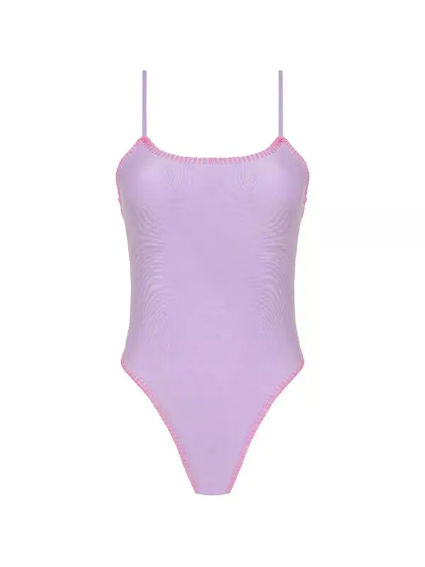 AMIR SLAMA Star Cutout One Piece Swimsuit - Purple