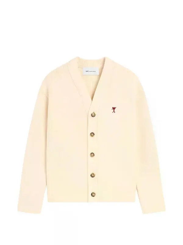 AMI Paris Cotton And Wool Arrow Cardigan