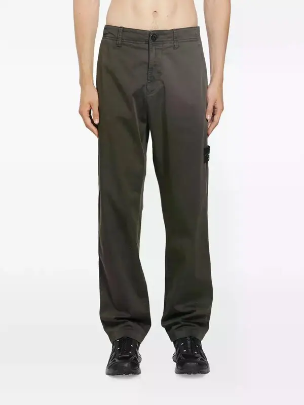 Stone Island Logo-patch Straight-leg Trousers