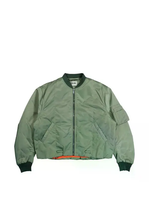 AWGE Geometric Quilted Bomber Jacket - Green