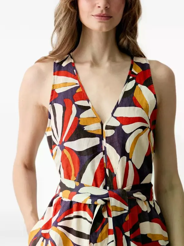 BENETTON Floral-print Belted Maxi Dress