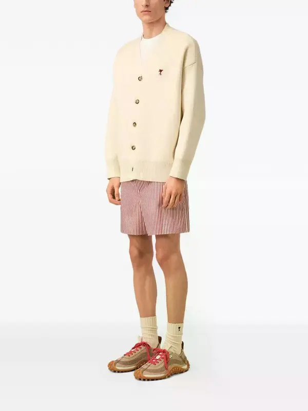 AMI Paris Cotton And Wool Arrow Cardigan