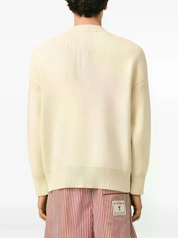AMI Paris Cotton And Wool Arrow Cardigan