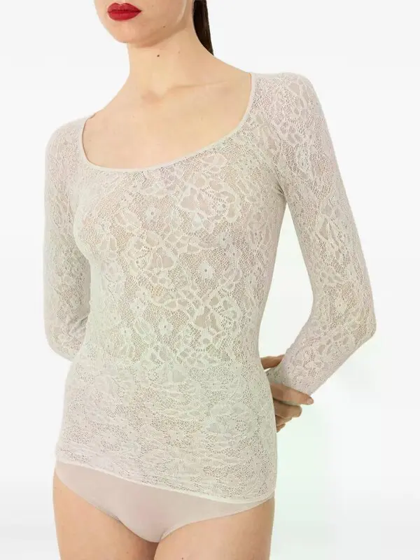 Wolford Infinite Rose Floral-pattern Top - White