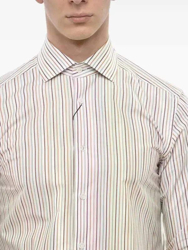Corneliani Striped Cotton-poplin Shirt - White