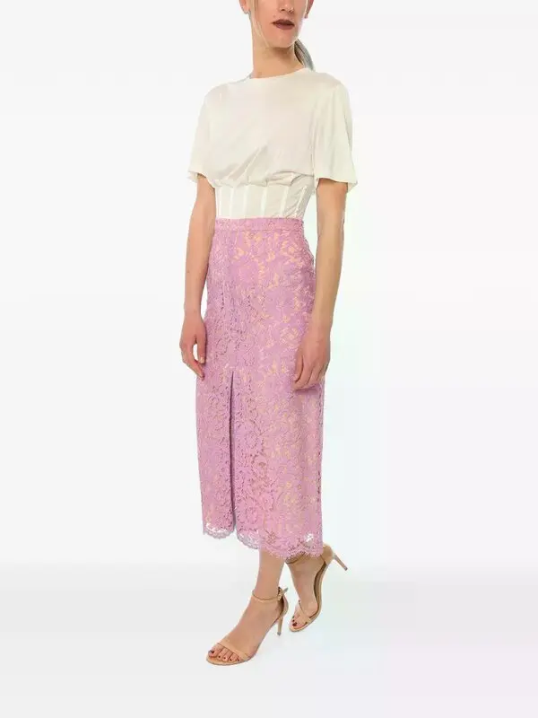 SUPER BLOND Lace Front Slit High-waisted Skirt