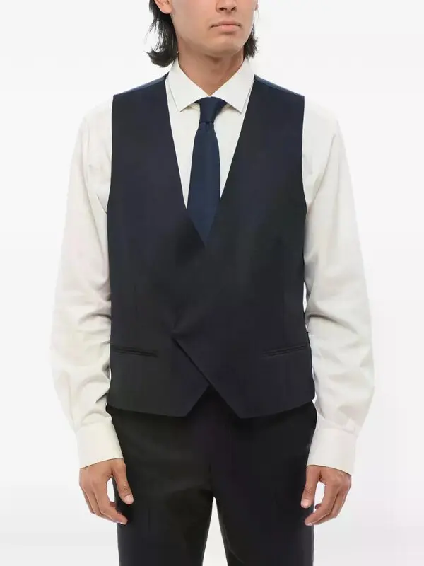 Corneliani Geometric Pattern Double-breasted Waistcoat