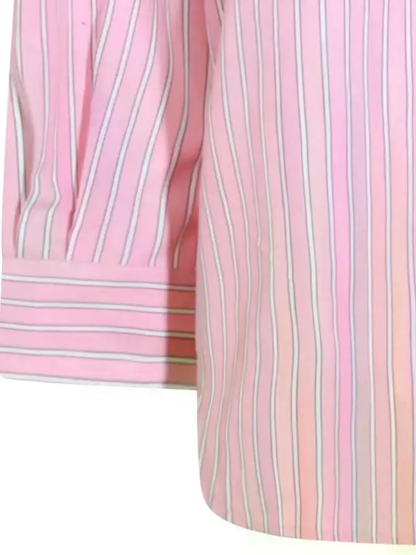 Miu Miu Striped Logo Embroidered Shirt