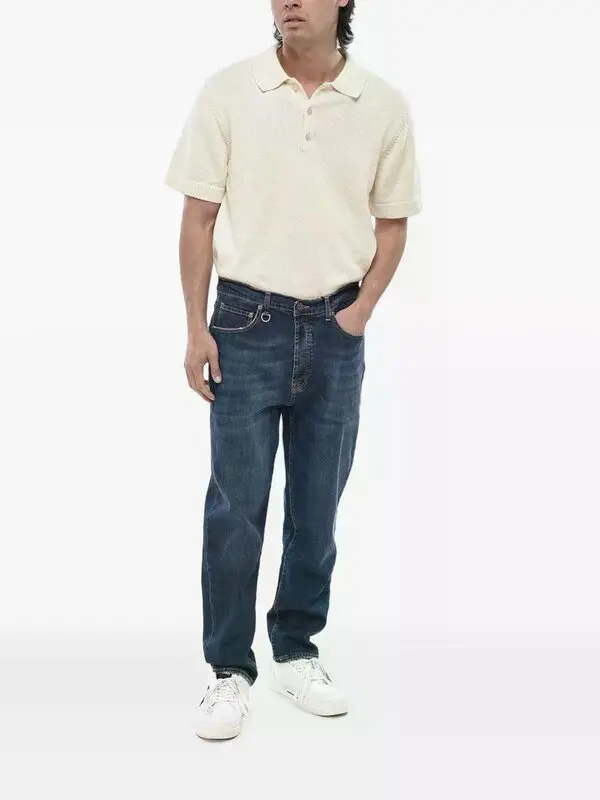 PAOLO PECORA Leather-patch Whiskered Jeans