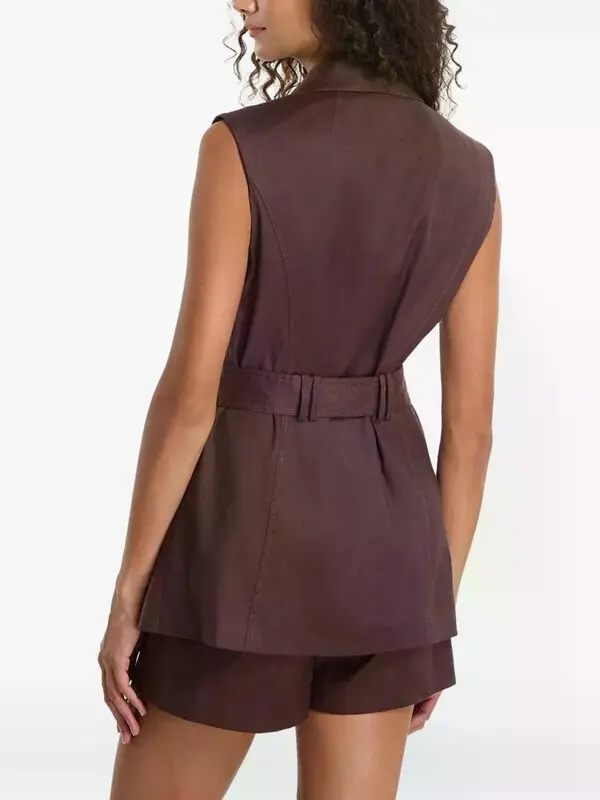 Guess Belted Sleeveless Tailored Gilet