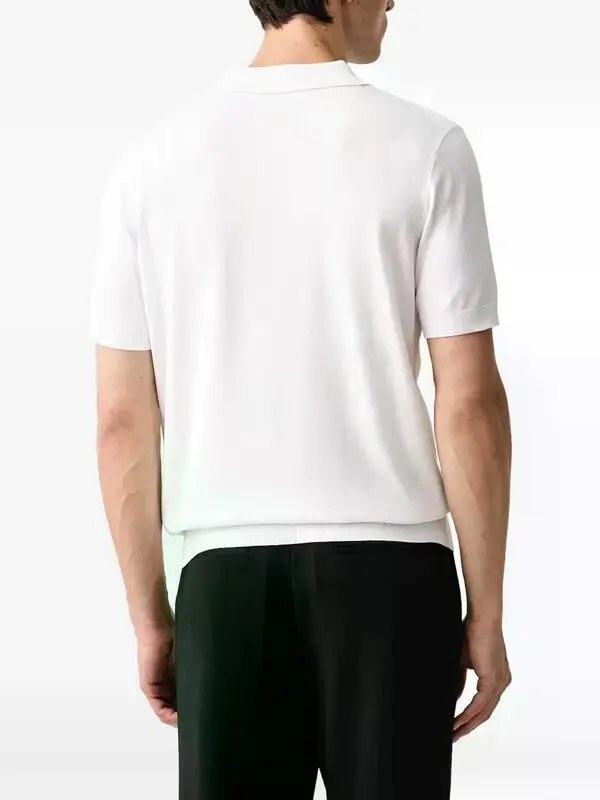 Karl Lagerfeld Check-patterned Pointelle-knit Polo Shirt