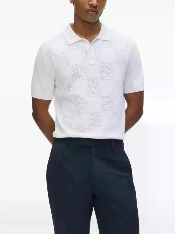 Karl Lagerfeld Knit Polo Shirt - White
