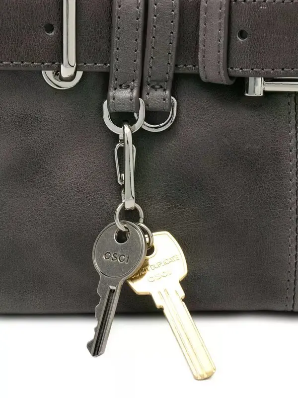 OSOI Buckle Detail Leather Tote Bag - Grey