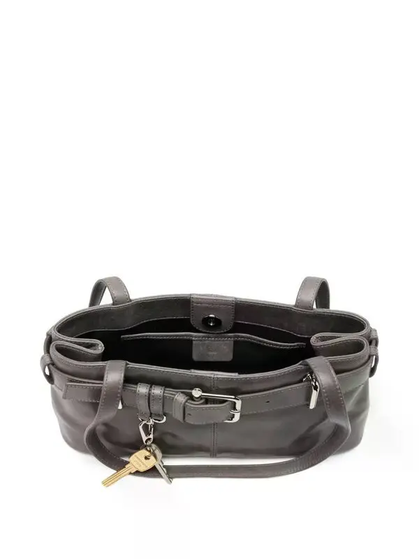 OSOI Buckle Detail Leather Tote Bag - Grey