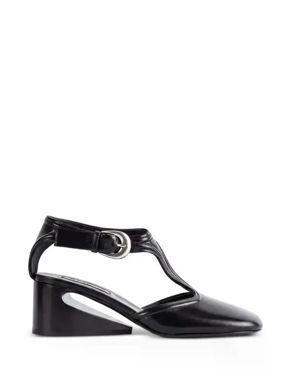 JIL SANDER Mary Jane Cutout-heel Pumps - Black