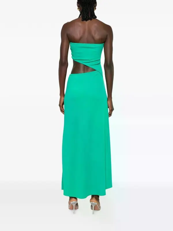 Christopher Esber Strapless Sweetheart Neck Maxi Dress With Crystal Pendant - Green