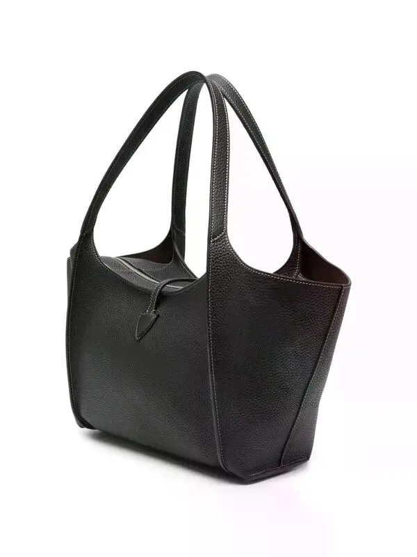 TOD'S Timeless Tote Bag In Pebbled Leather - Black