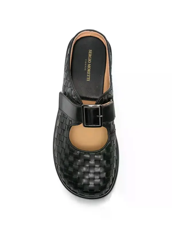 SERGIO MORETTI FIRENZE Woven Buckle-fastening Slipper