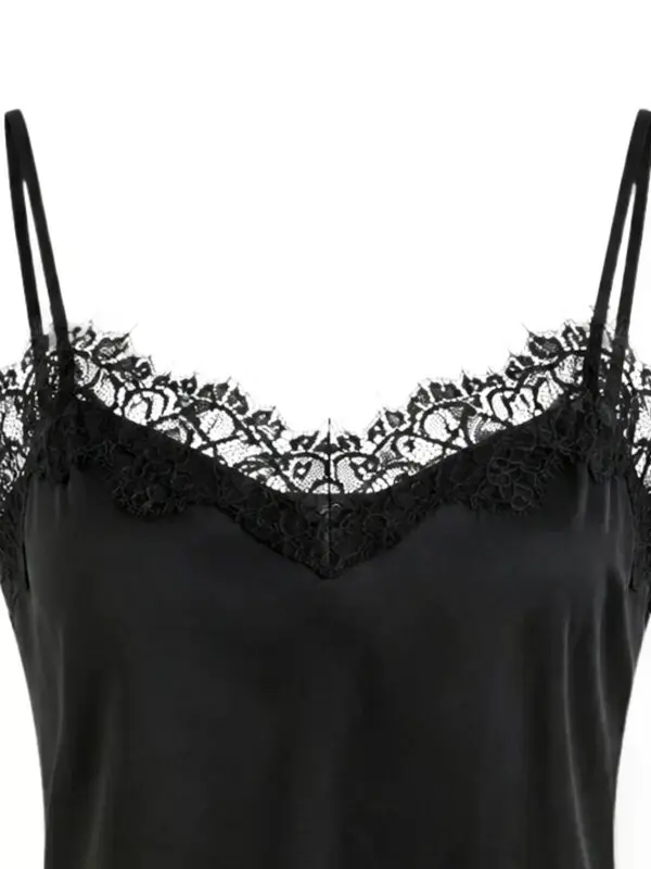 Gold Hawk Lace-trim Camisole Top - Black